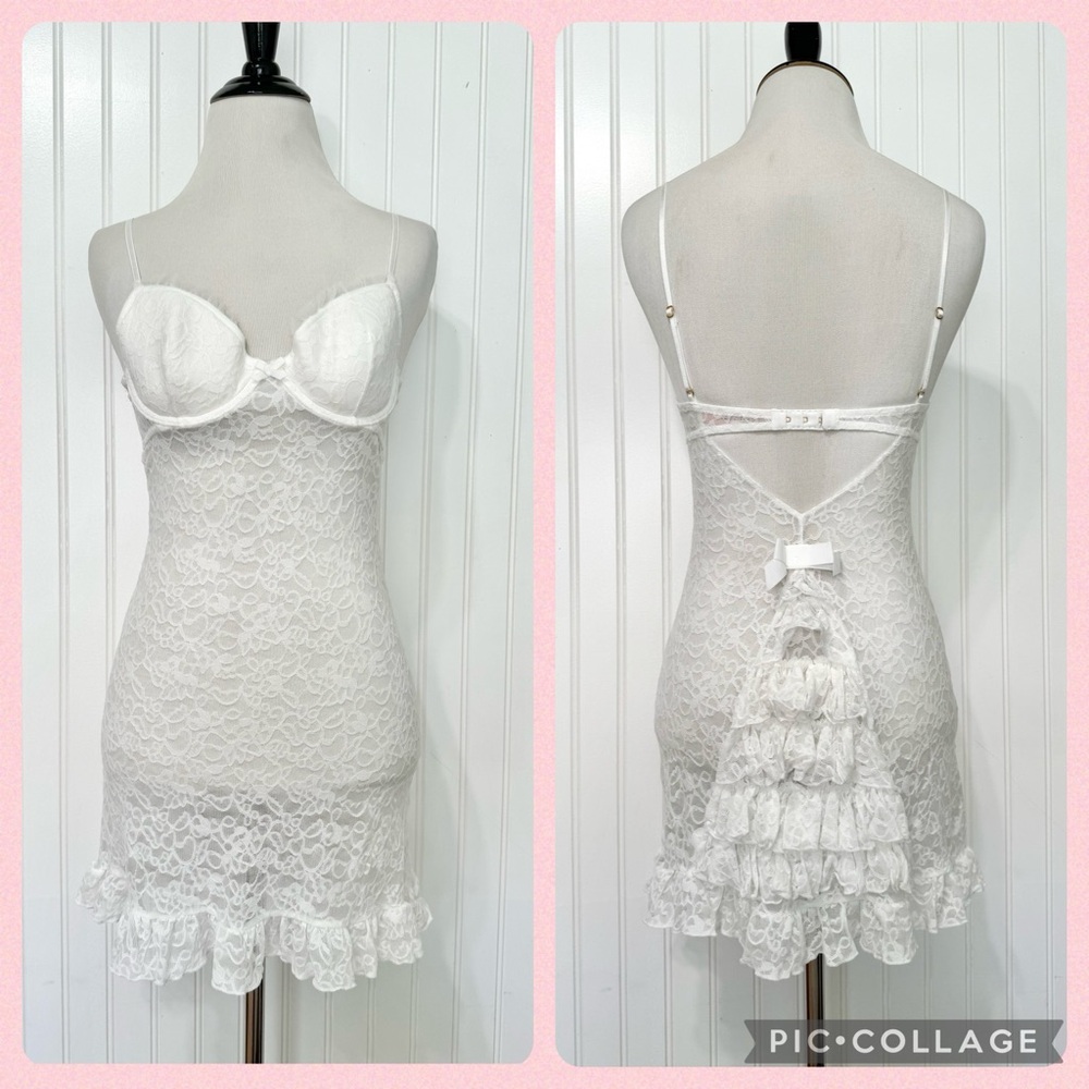 Y2k Victoria's Secret White Lace Negligee - Gem
